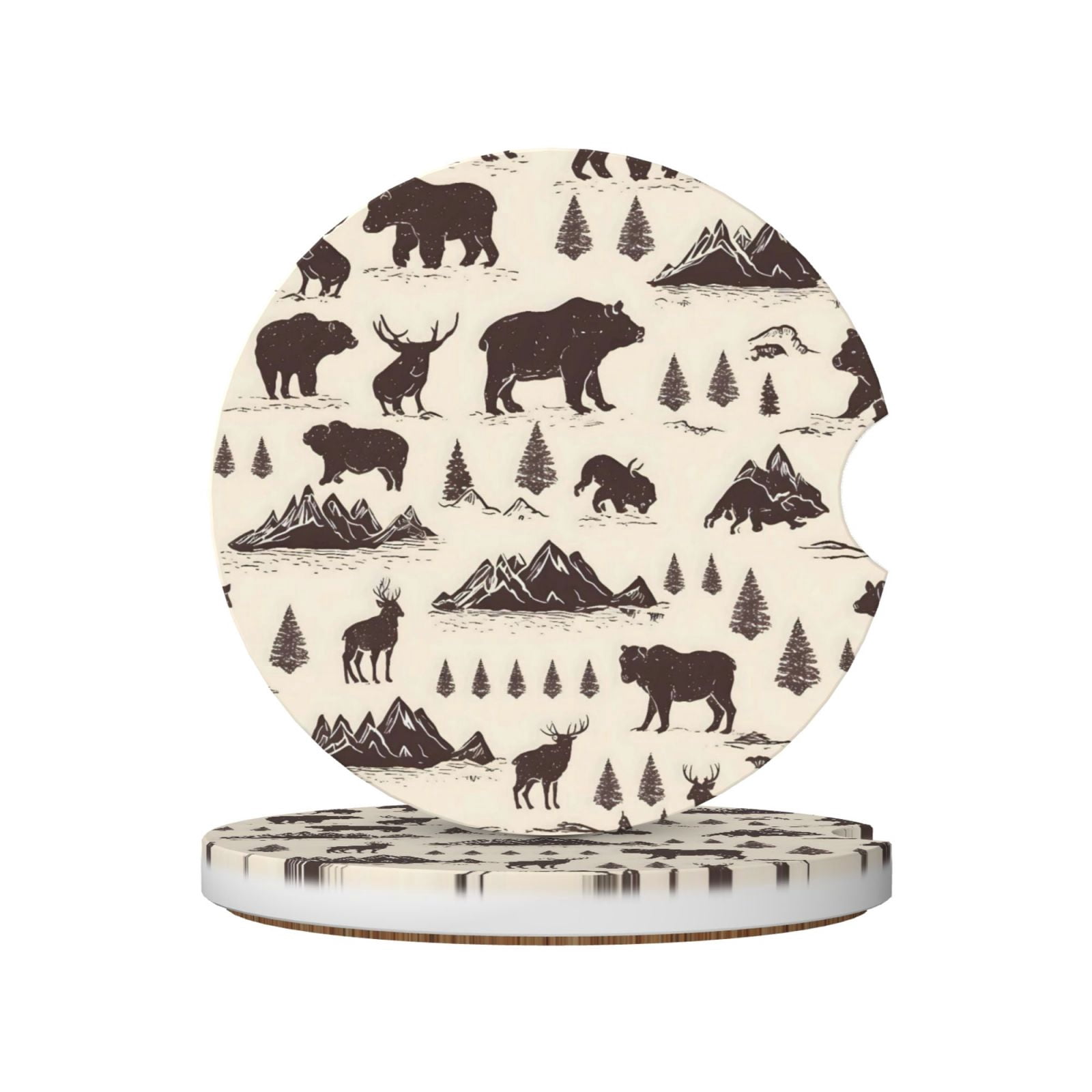 2pcs Ceramic Car Coasters Standard Size With Cork Base And Removal ...