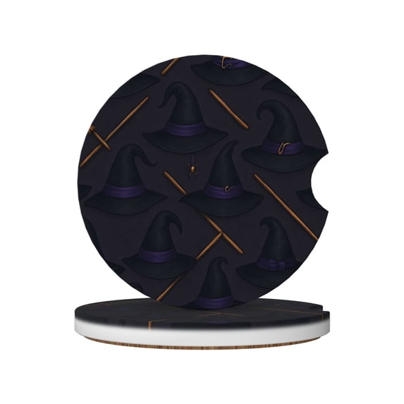 2pcs Ceramic Car Coasters Standard Size With Cork Base And Removal ...
