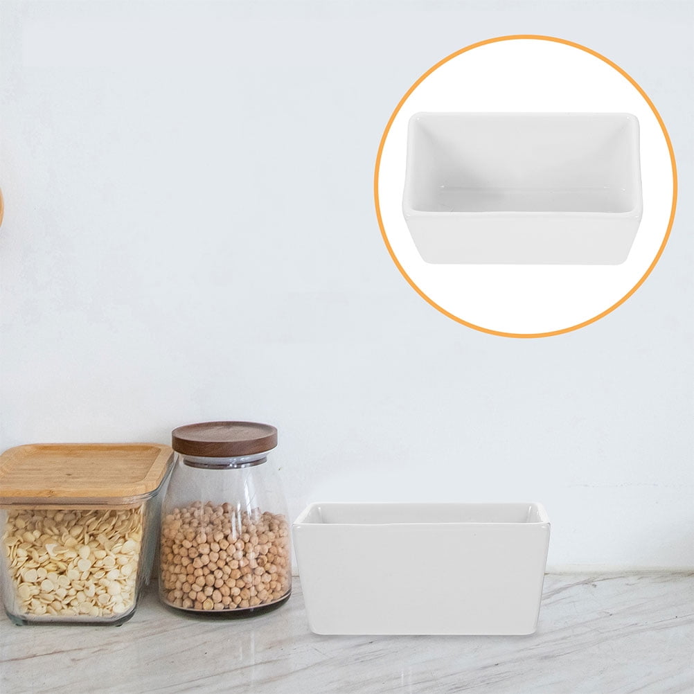 SEWCHICS 2-Pack White Ceramic Rectangular Sugar Dish for Kitchen ...