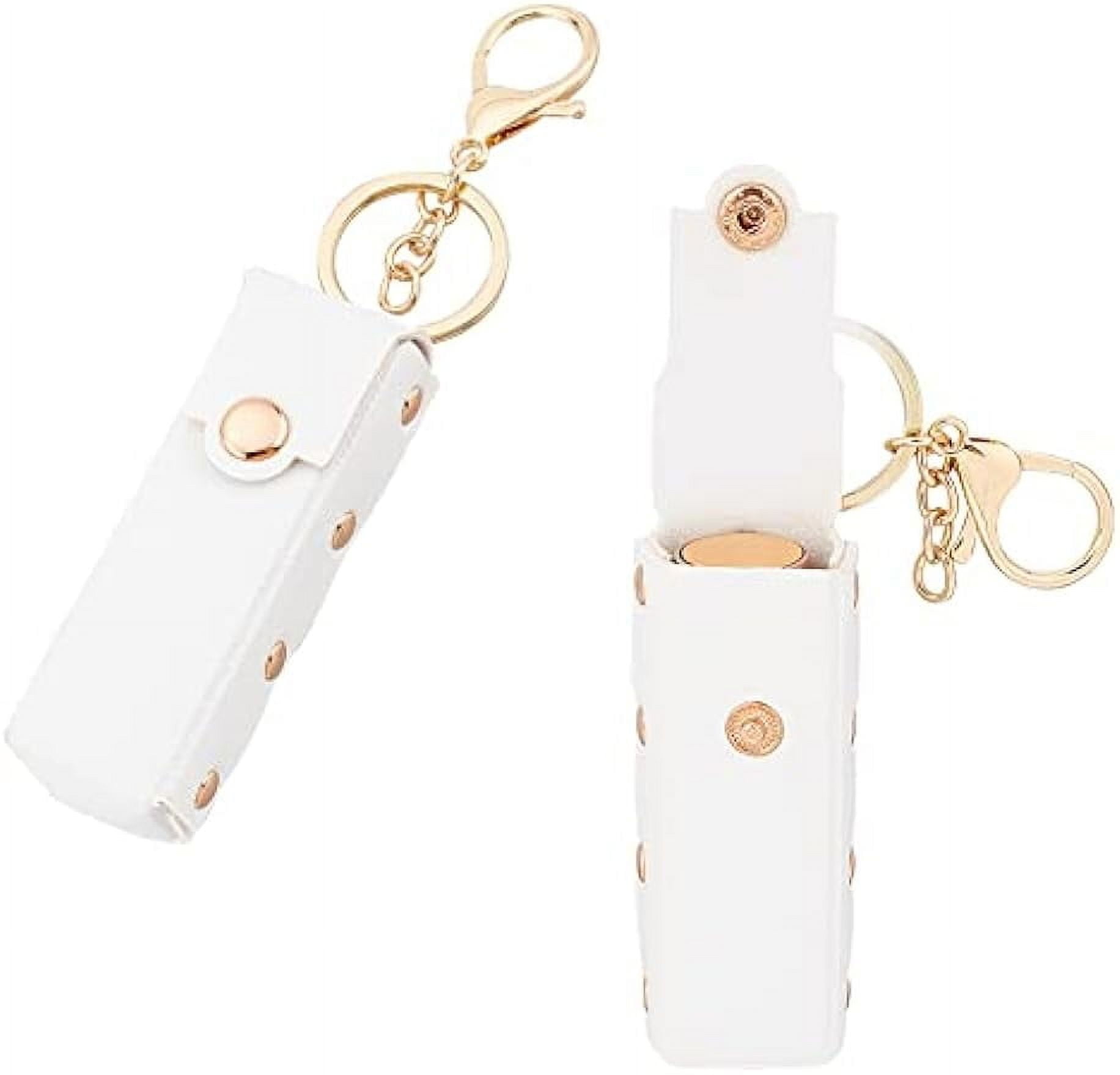 2pcs Chapstick Keychain Holder 6 Inch PU Leather Lipstick Organizer ...
