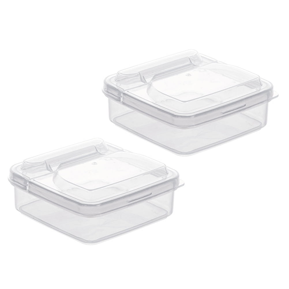 2pcs Cheese Butter Boxes Food Plates Fresh-keeping Boxes Cheese Slice ...