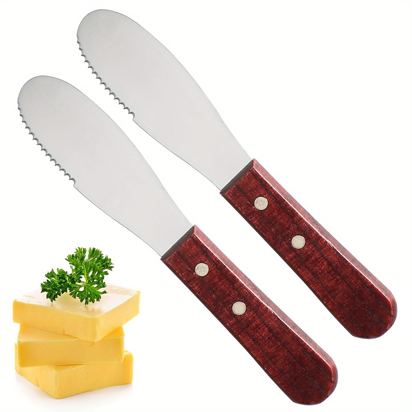2pcs Cheese Spreader Set, Metal Cheese Planes with Wooden Handles, for ...