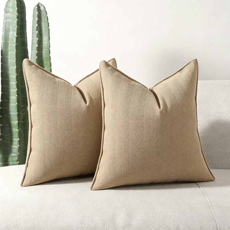 2pcs Chenille Pillow Covers Herringbone Decorative Cushion Covers Soft ...