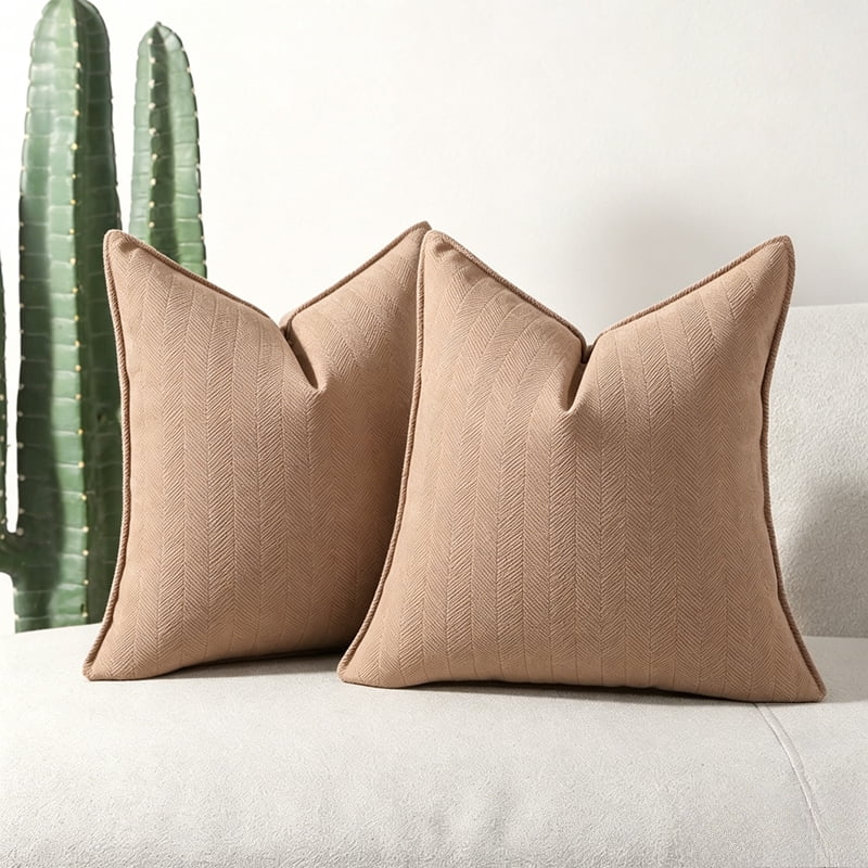 2pcs Chenille Pillow Covers Herringbone Decorative Cushion Covers Soft ...