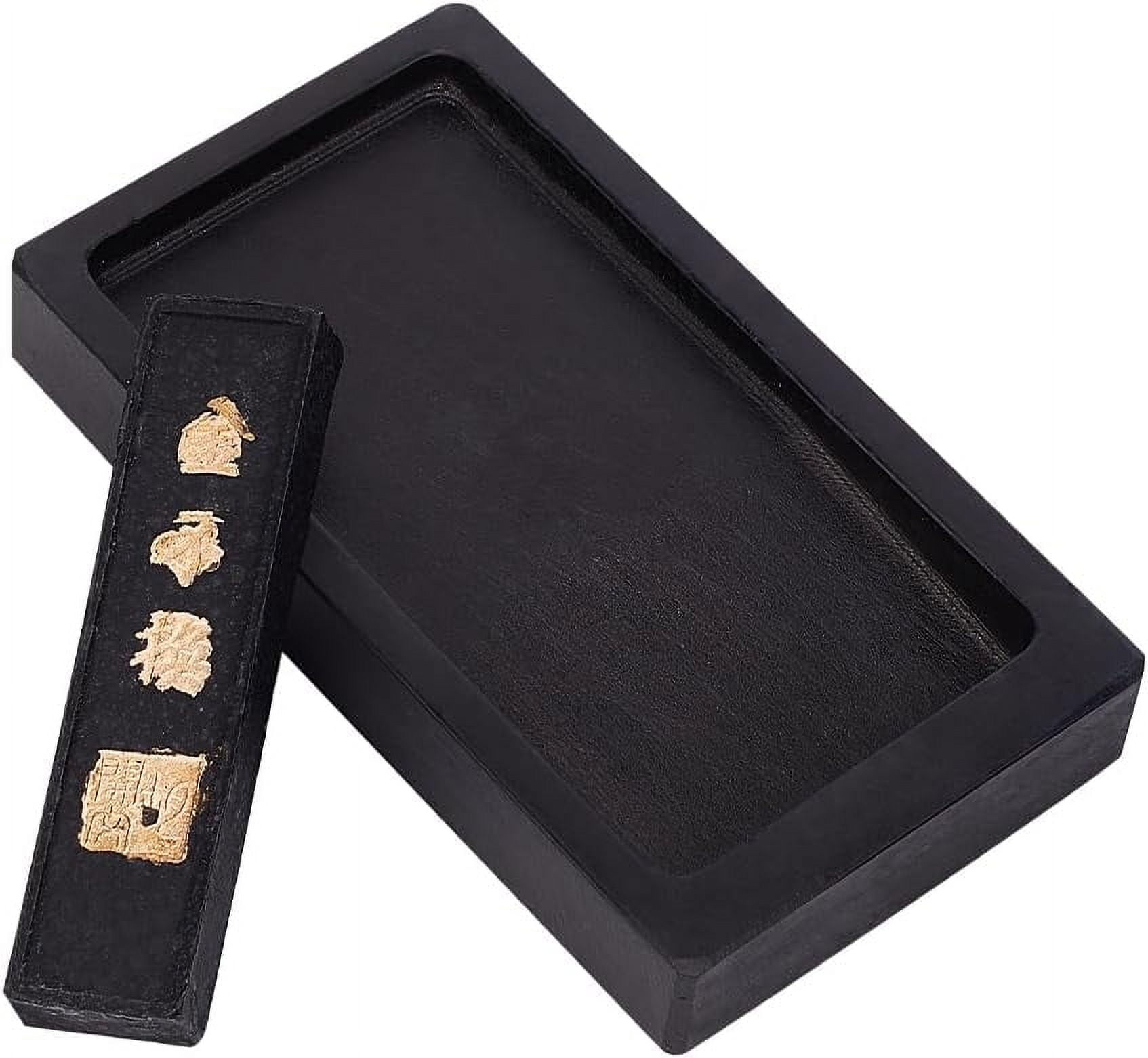 2pcs Chinese Calligraphy Inkstone with Ink Stick Traditional Chinese ...
