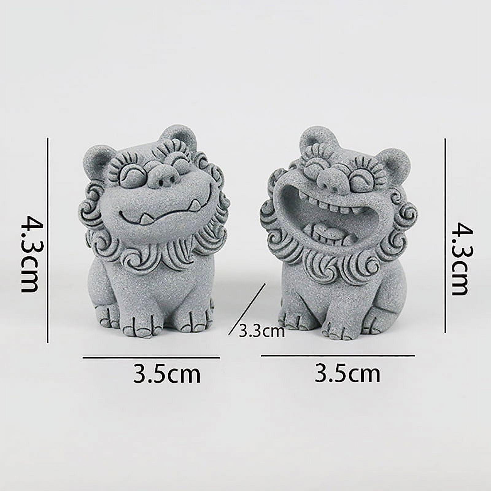 2pcs Chinese Legend God Beast Statue Cute Gatekeeper God Stone ...
