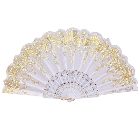 2pcs Chinese Style Dance Wedding Party Lace Silk Folding Hand Held ...