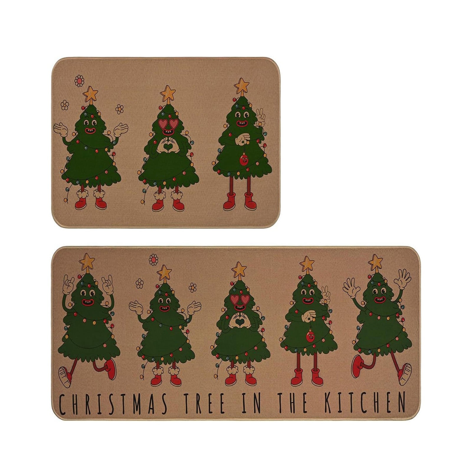 2pcs Christmas Carpet 17*24in/17*47 In Tufted Non-slip Bathroom Front ...