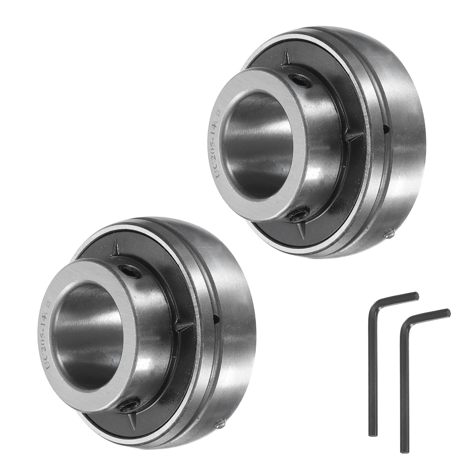 2pcs Chrome Steel UC205-14 Bore 7/8" Set Screws Lock Spherical Insert ...