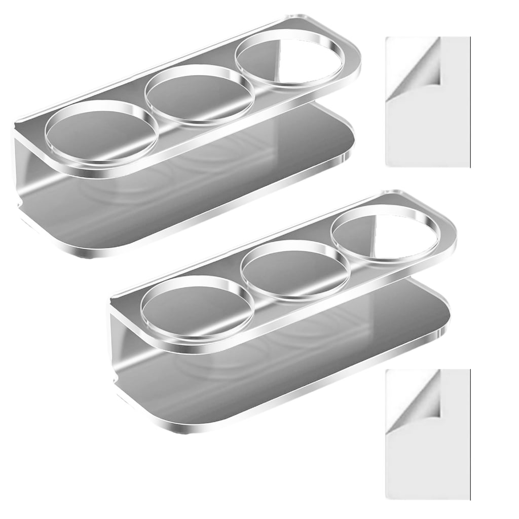 2pcs Clear 3 Hole Acrylic Display Stands Storage Rack for Cosmetics ...