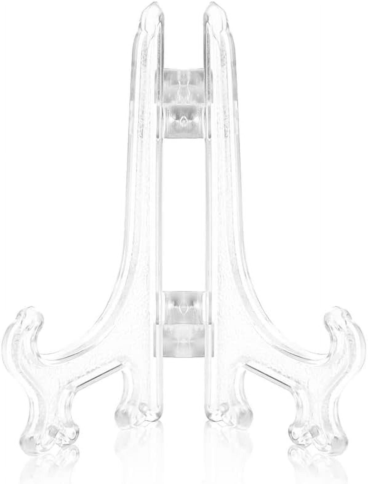 2pcs Clear Acrylic Easels Plastic Plate Stands Holders Small Fold ...