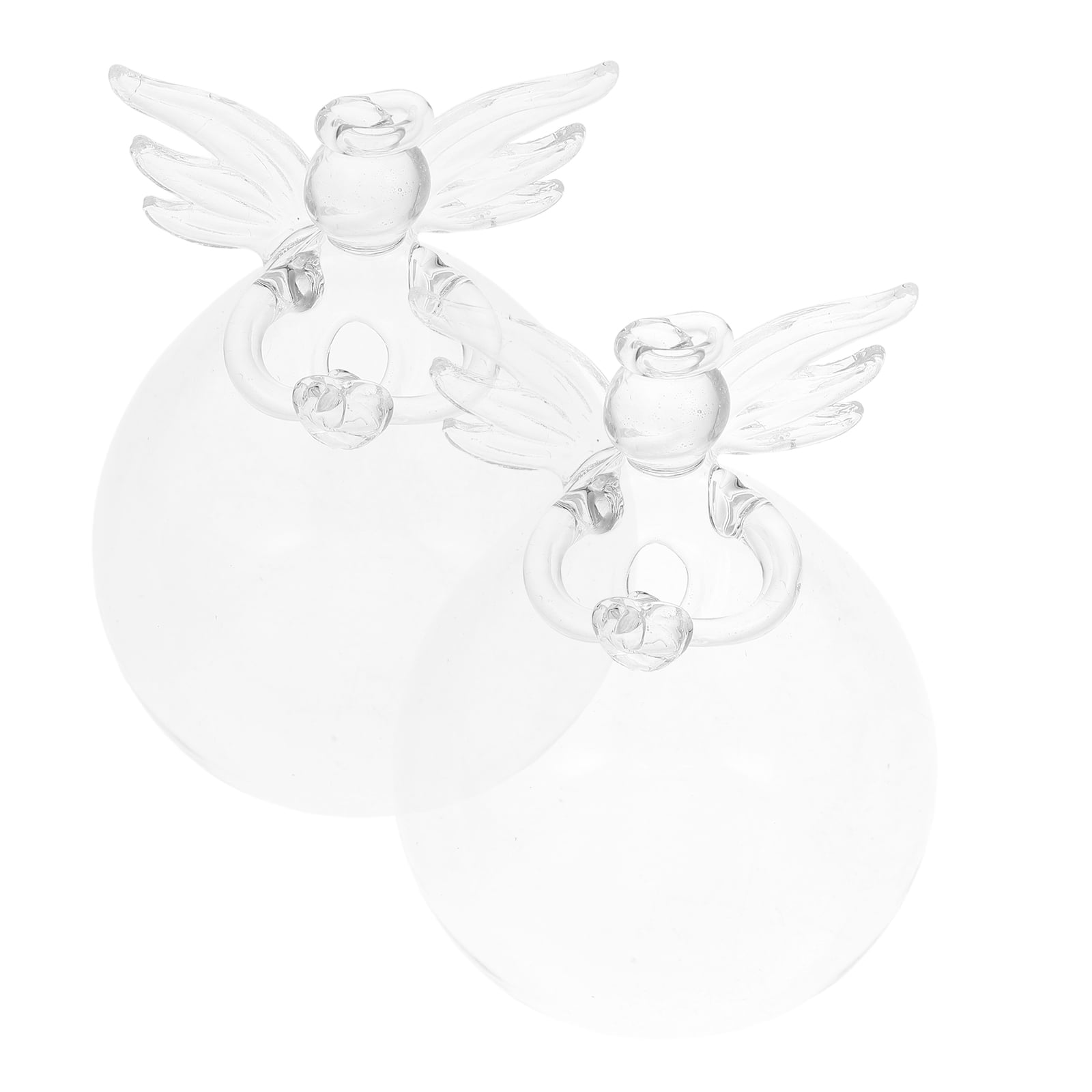 2pcs Clear Glass Angel Vases For Hydroponic Plants Decorative Plant ...