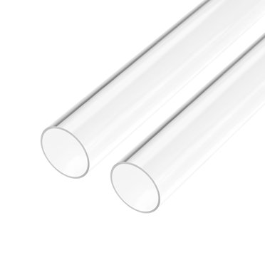 Clear Rigid Tube Round Plastic Tubing with Black Rubber Cap, 305mm/ 12 ...