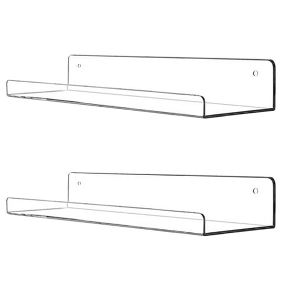 2pcs Clear Wall Shelf Acrylic Floating Shelf Display Ledges Storage ...
