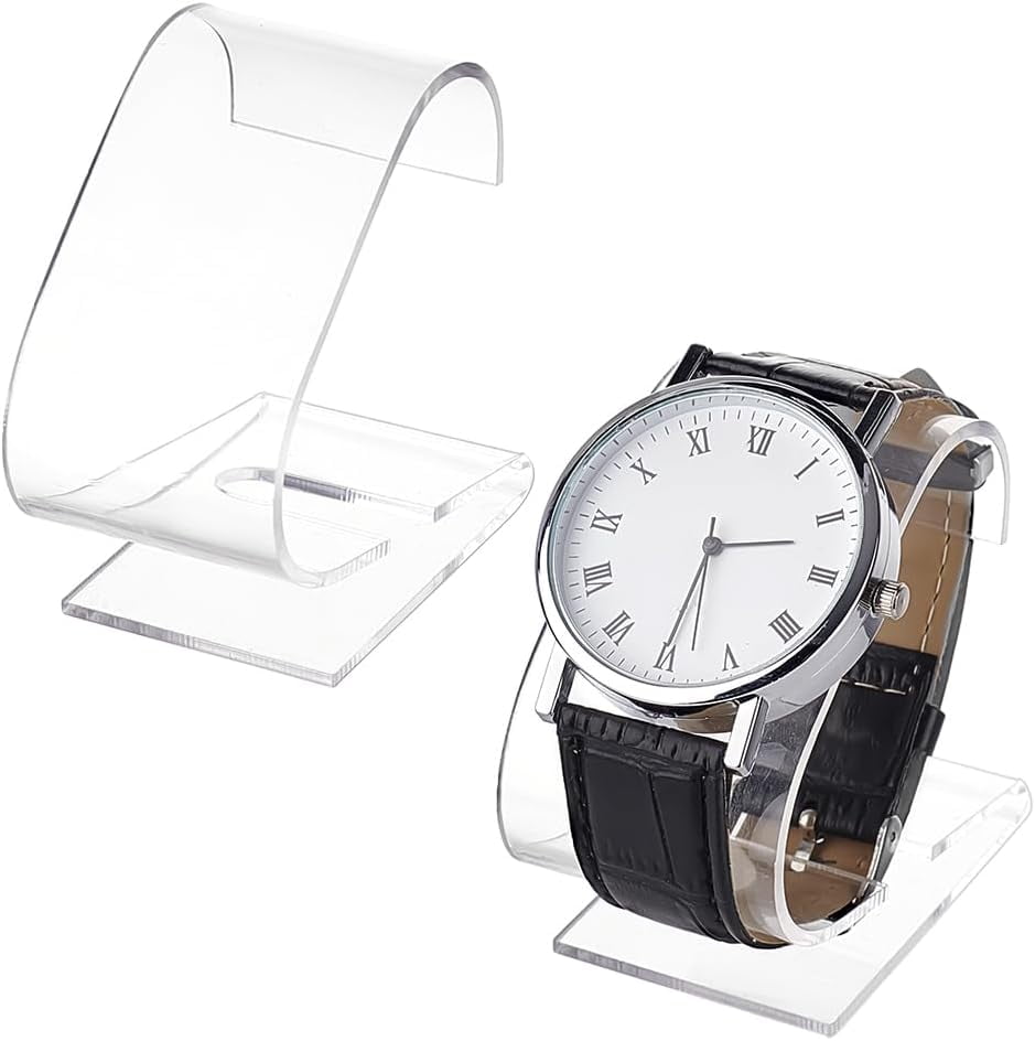 2pcs Clear Watch Display Stand 2.4 x 2.4 x 1.3 inch Single Watch Holder ...