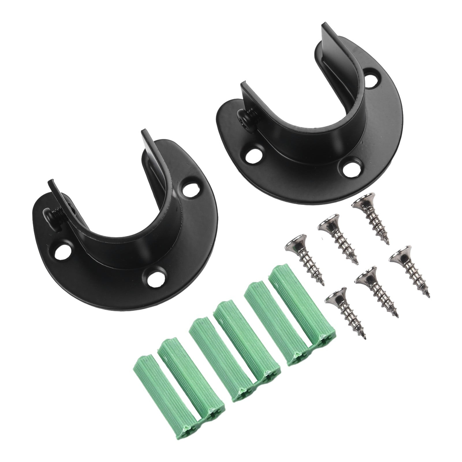 2pcs Closet Rod End Support Stainless Steel U-Shaped Closet Pole ...