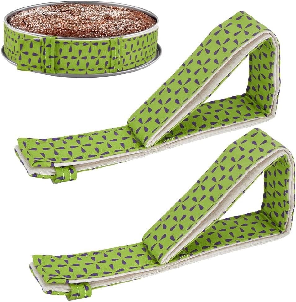 2pcs Cloth Baking Strips for Cake Pans Reusable Bake Even Strip Yellow ...