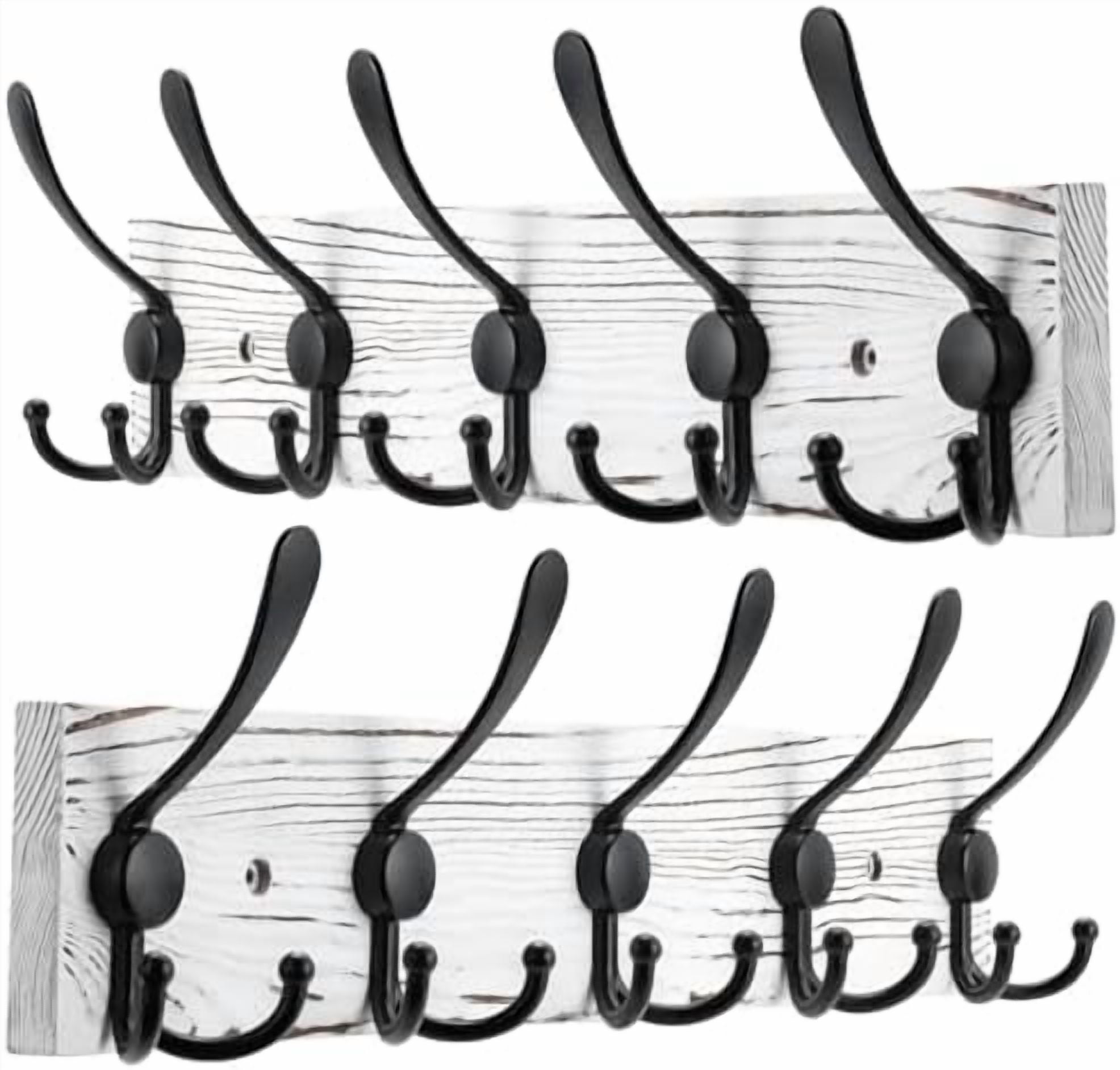 2pcs Coat Rack Wall Mount Wooden Hat Rack for Wall Hooks Pine Real Wood ...