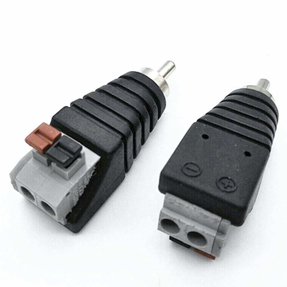 2pcs Coaxial AV To Audio Male Connector Light Security Jack Adapter ...