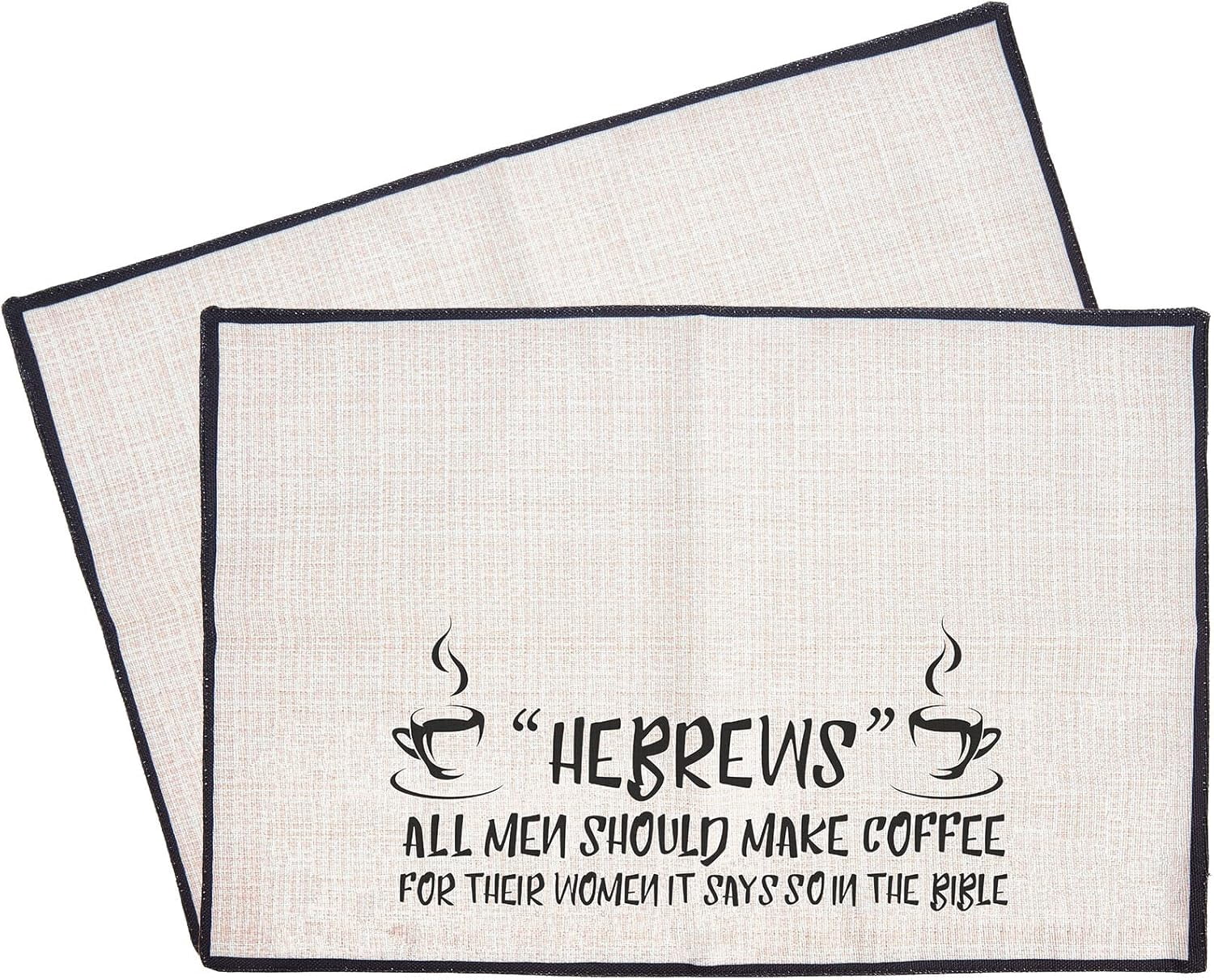 2pcs Coffee Bar Mat 20”X 14” Burlap Placemat All Men Should Make Coffee ...
