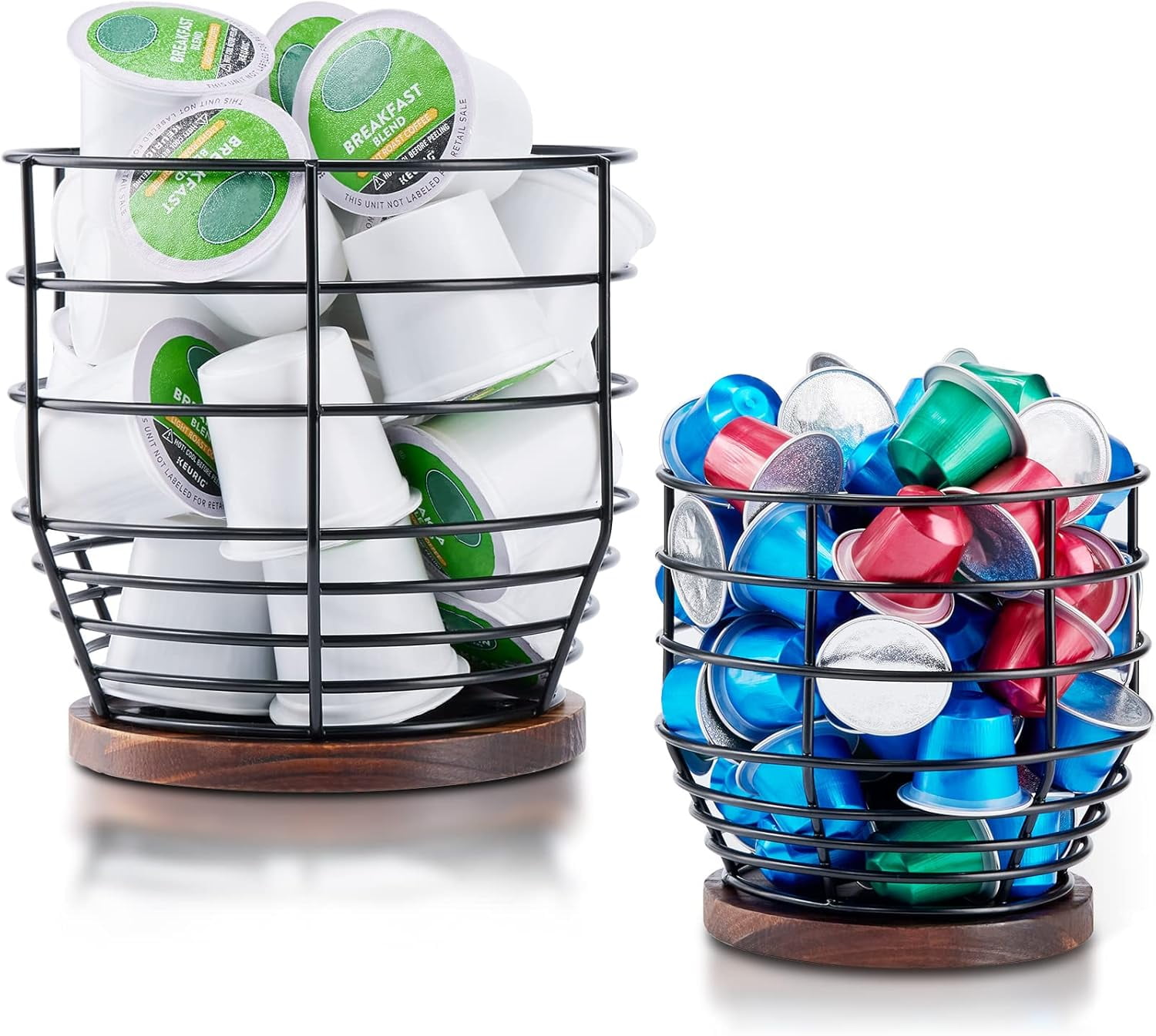 2pcs Coffee Pod Holder ,Large Capacity Black Wire K cup Holder with ...