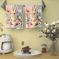 2pcs Color 3 Pastel Floral Rabbit Print Kitchen Towels, Flat 2D Dish ...