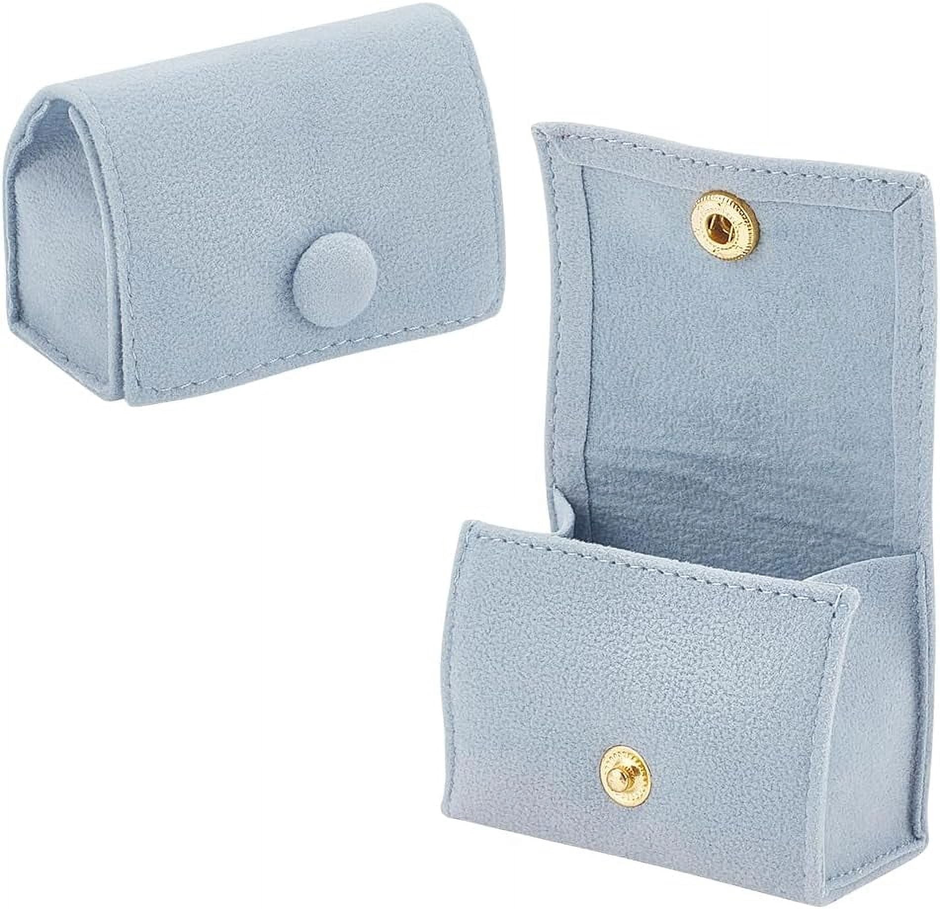 2pcs Compact Velvet Ring Box with Plush Interior and Exterior Travel ...