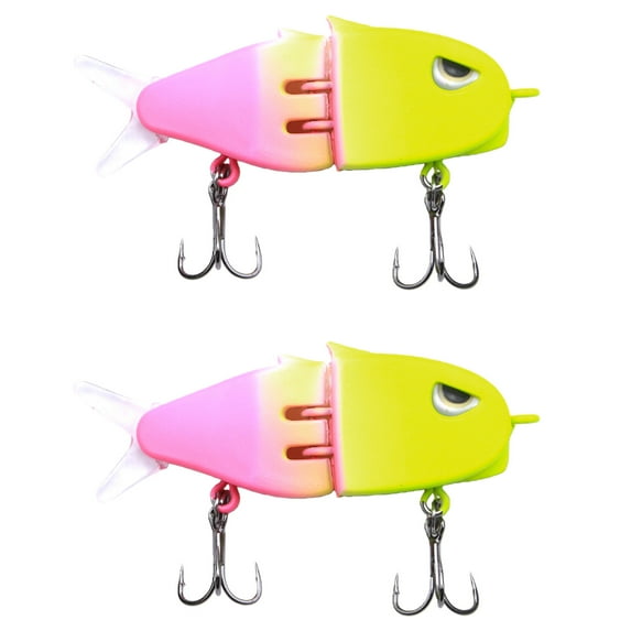 2pcs Compacts Fishing Lures with Double Hook Realistic Jointed Baits ...