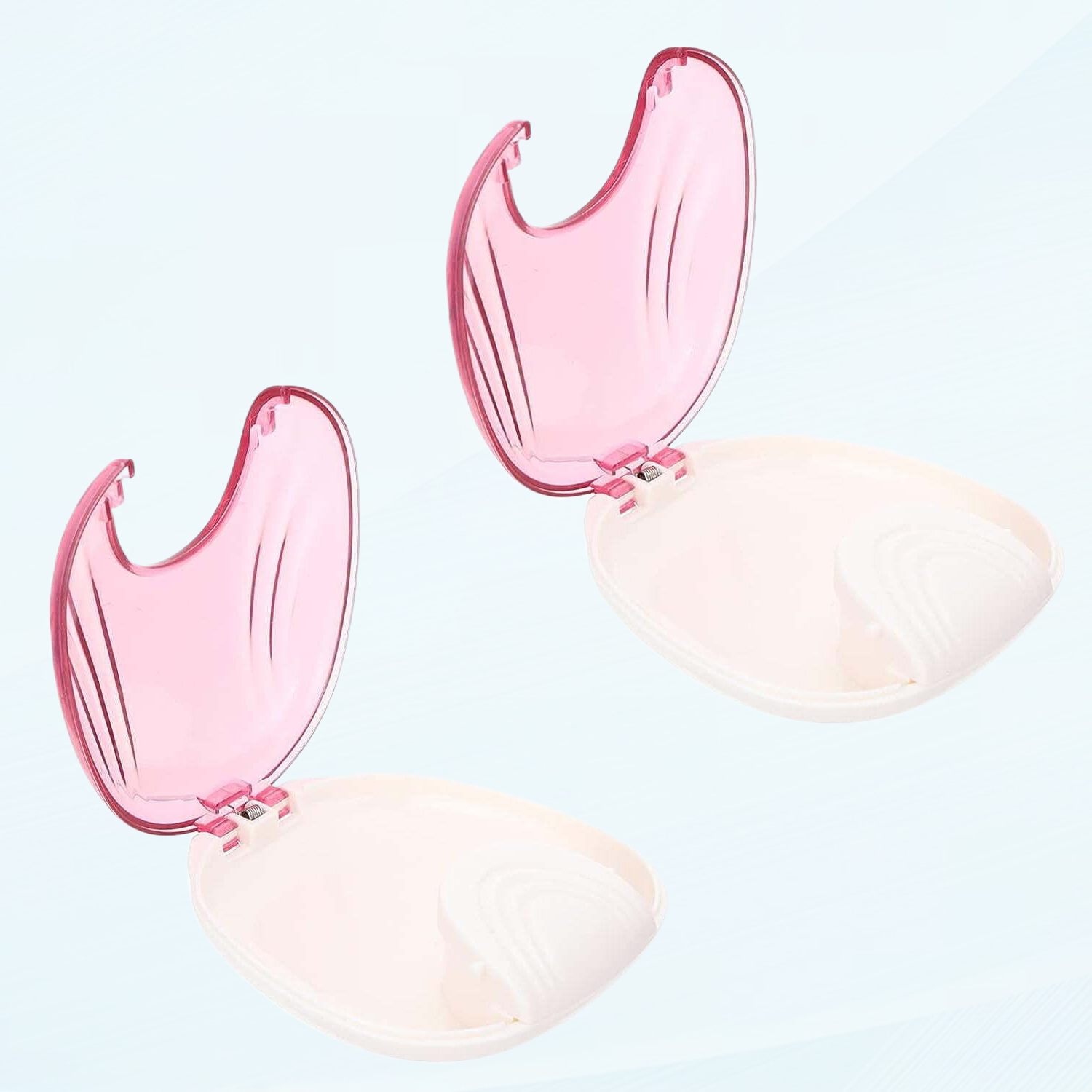 2pcs Container Design Plastic Clear Partial To- Portable Dental Bath ...