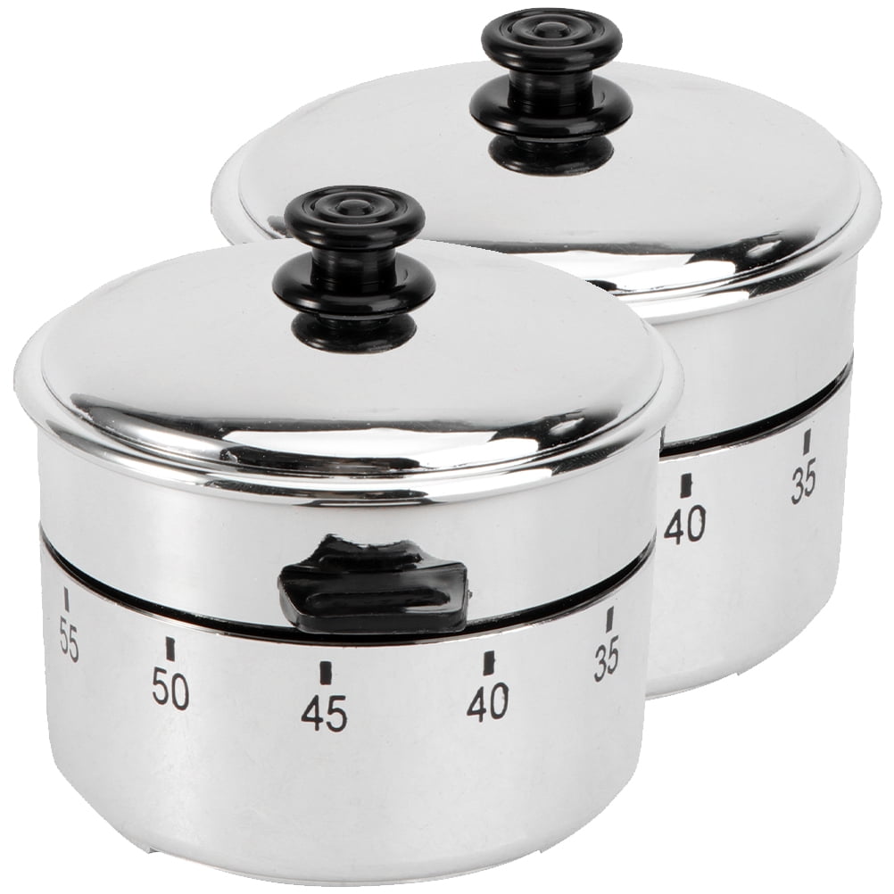 2pcs Stainless Steel Manual Kitchen Timer in Cooker Shape Mechanical ...