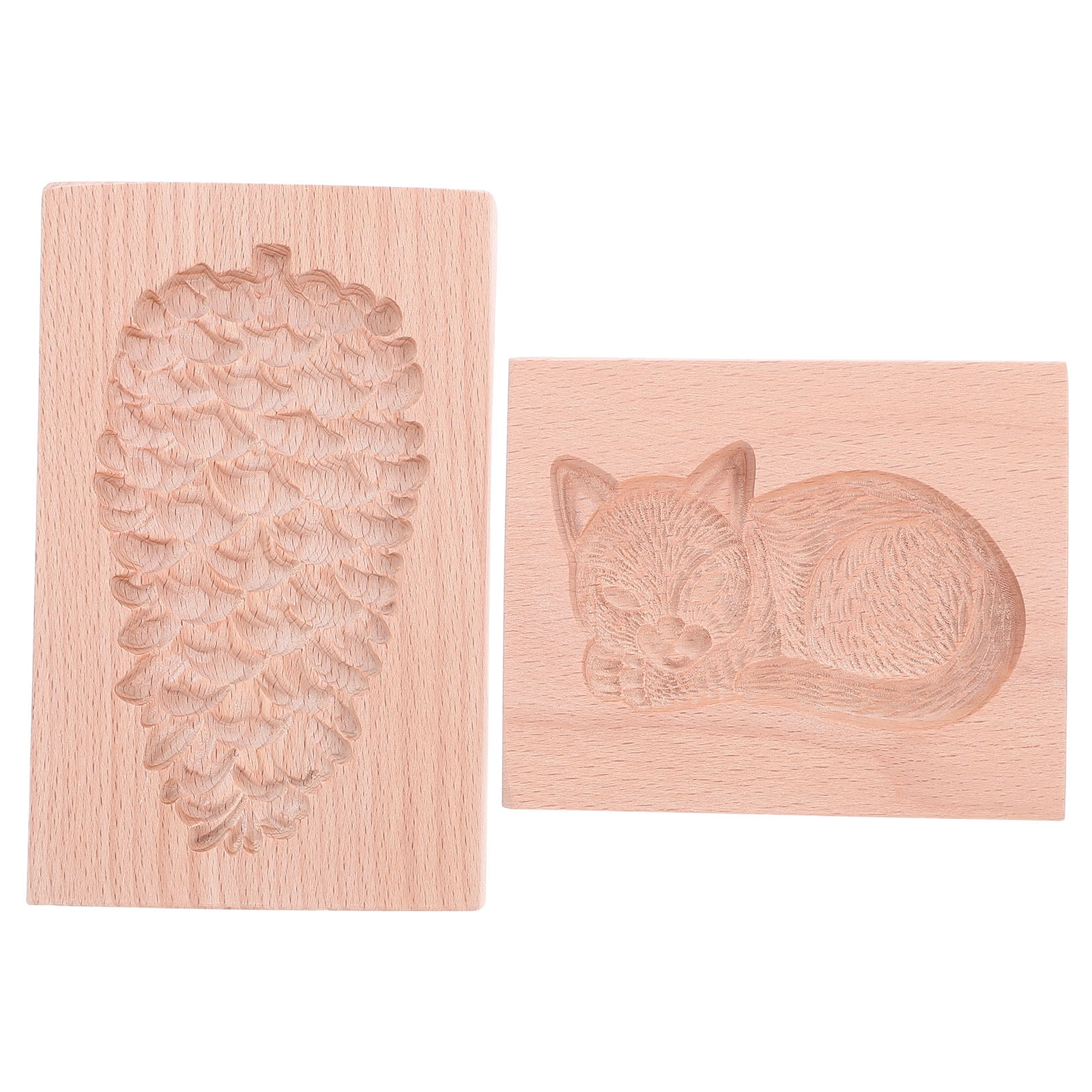 2pcs Cookie Molds: Unique 3d Embossing Cookie Molds - Wooden Baking ...