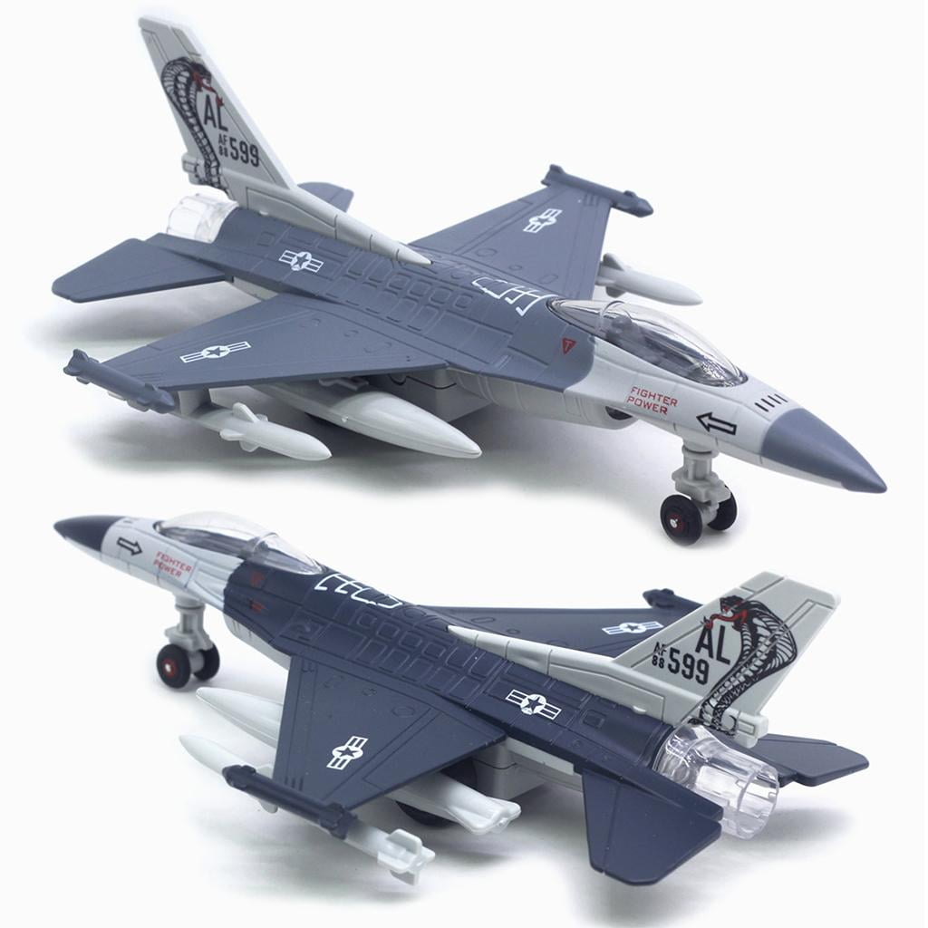 2pcs Creativity Diecast Fighter Jets Pullback cast Metal Jet Plane ...