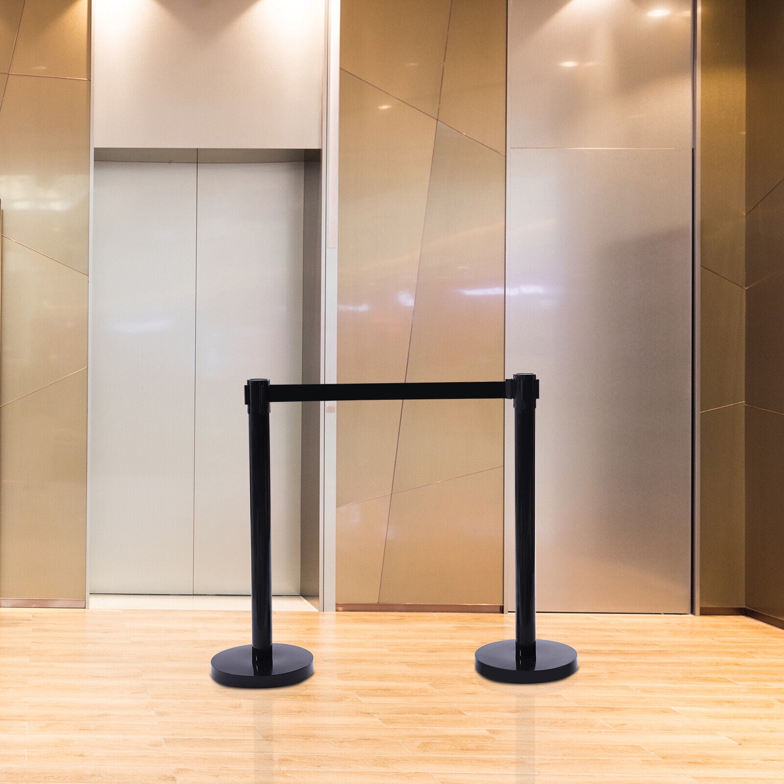 2pcs Crowd Control Queue Poles Stanchion Barrier Posts w/ 6.5ft ...