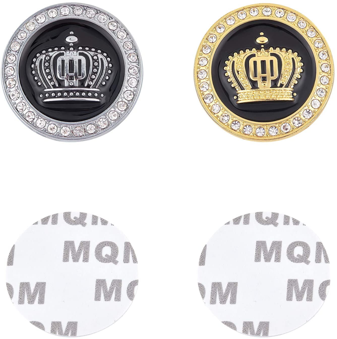 2pcs Crown Car Emblem 2 Colors Bling Diamond Princess Crown Emblems 1 ...