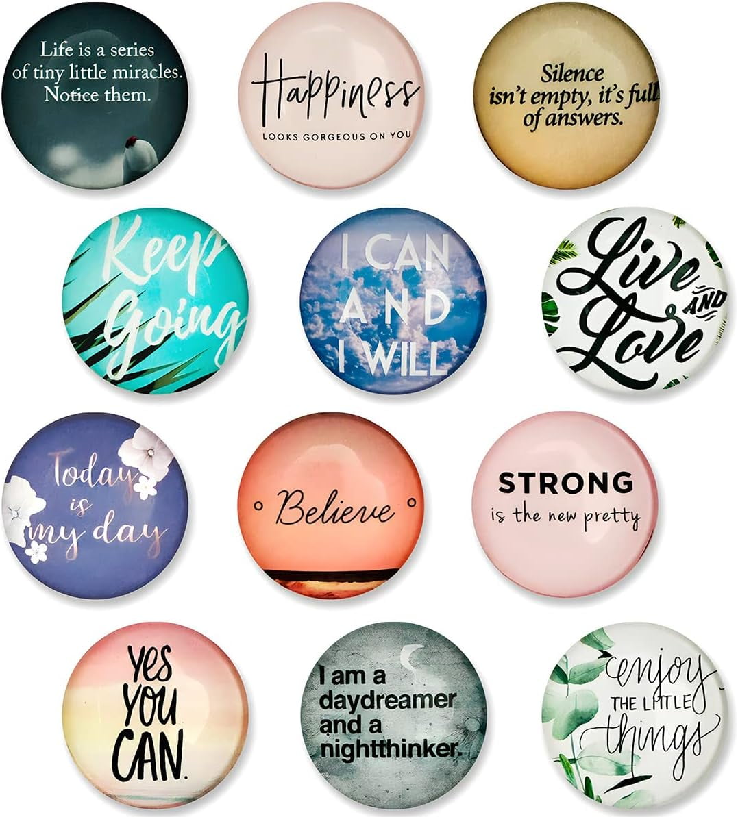 2pcs Crystal Glass Magnets, Refrigerator Magnets for Office Whiteboards ...