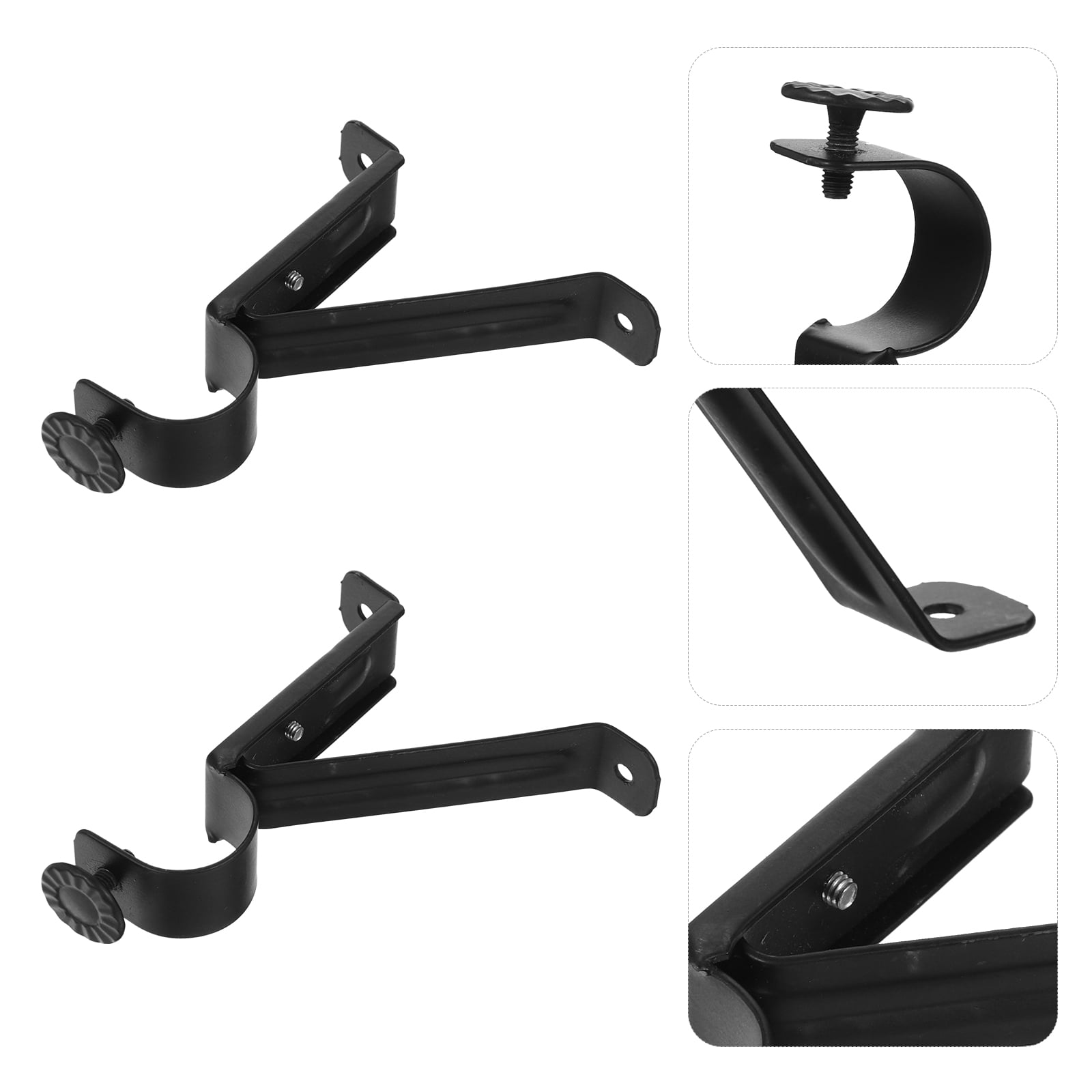 2pcs Curtain Poles Brackets Curtain Brackets Valance Support Holders ...