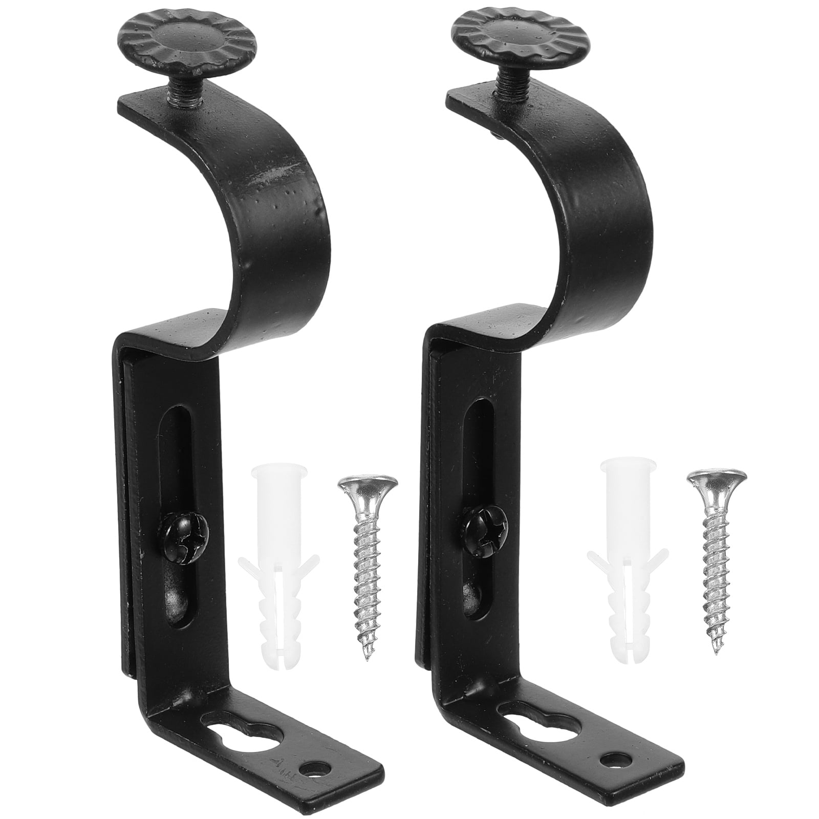 2pcs Curtain Rod Brackets Support Holders for Roman Rods with Screws ...
