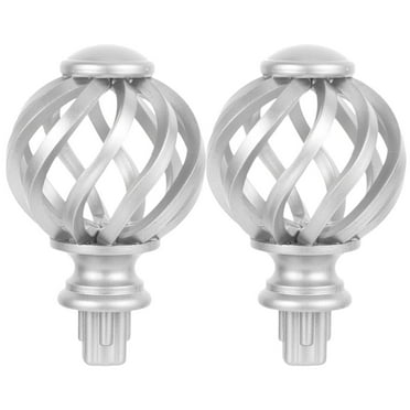 CUTICATE 2x Curtain Pole Ends Curtain Rod Finials Drapery Rail Pole ...