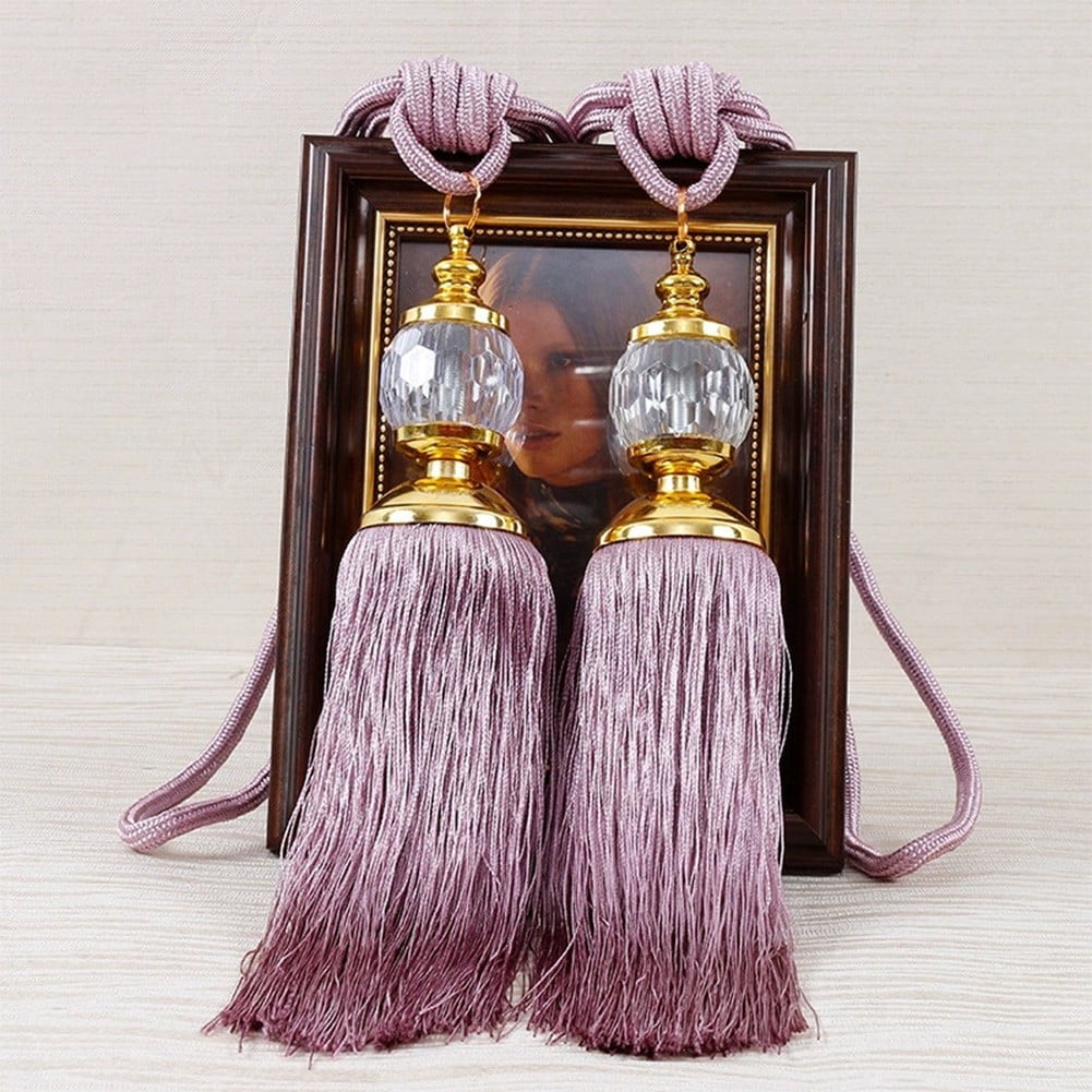 2pcs Curtain Tieback Beaded Tassels Curtain Tieback Rope Window Drapes ...