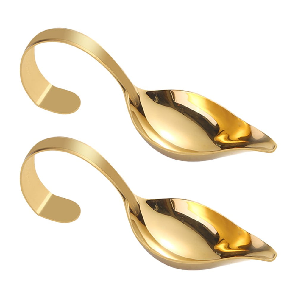 2pcs Curved Handle Stainless Steel Sauce Spoon: Precision Pouring for ...
