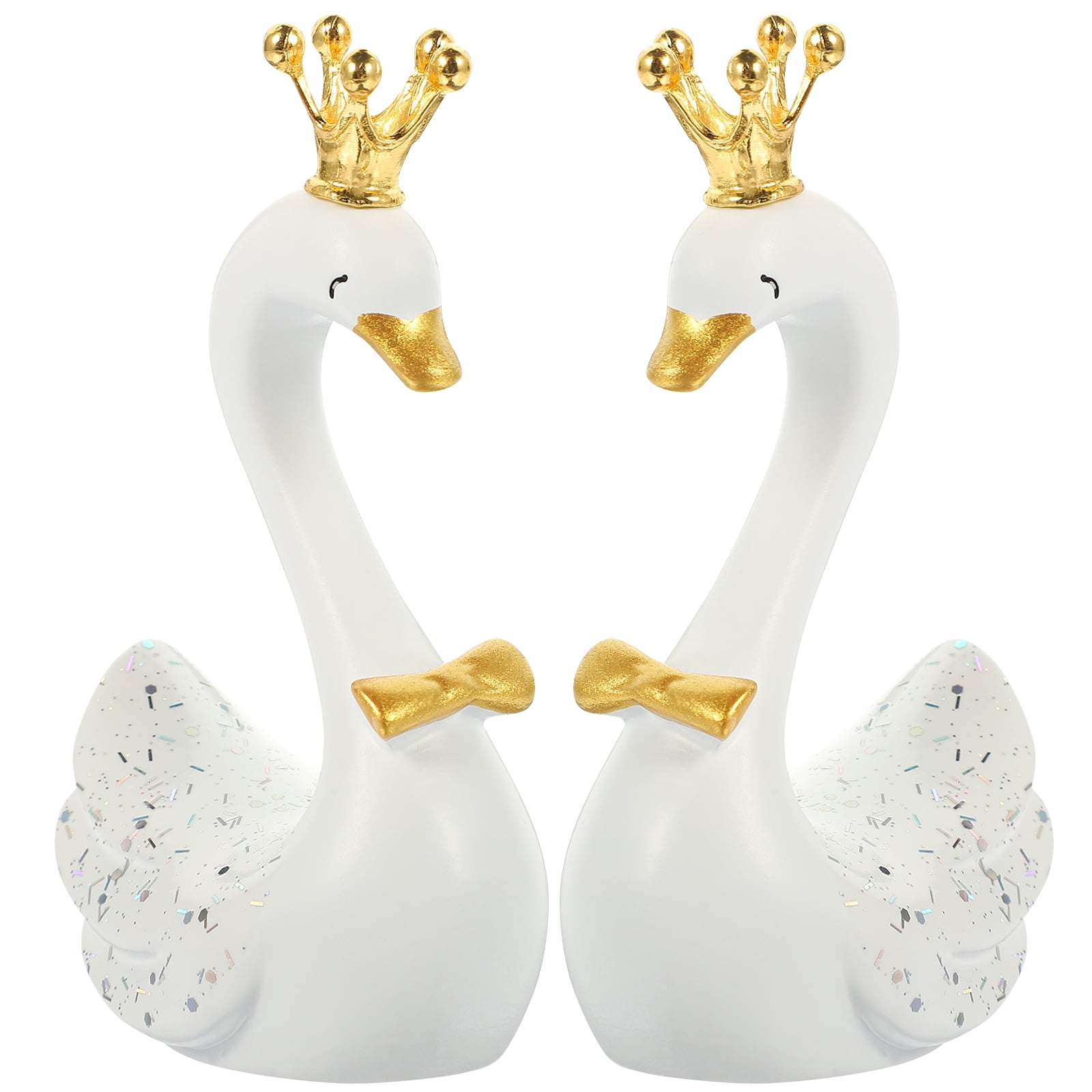 HOMEMAXS Cute Swan Figurines Resin Cake Decorations for Birthday ...