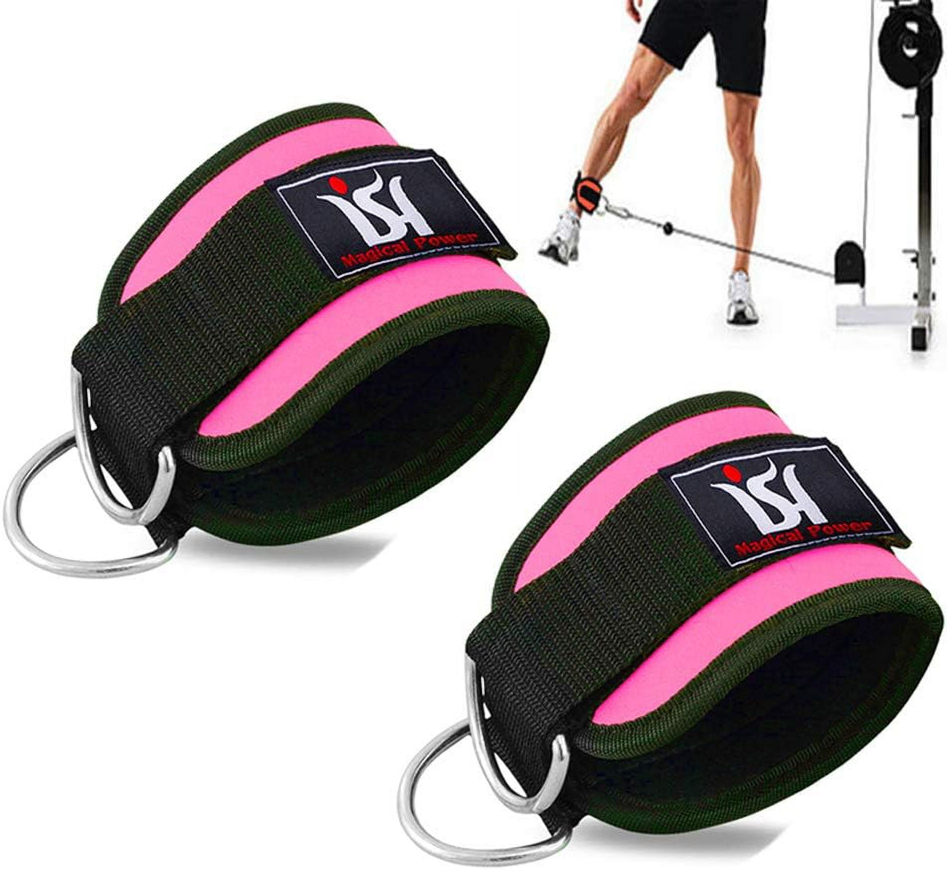 2pcs D Ring Ankle Strap Gym Cable Attachment Leg Pulley Weight Lifting ...