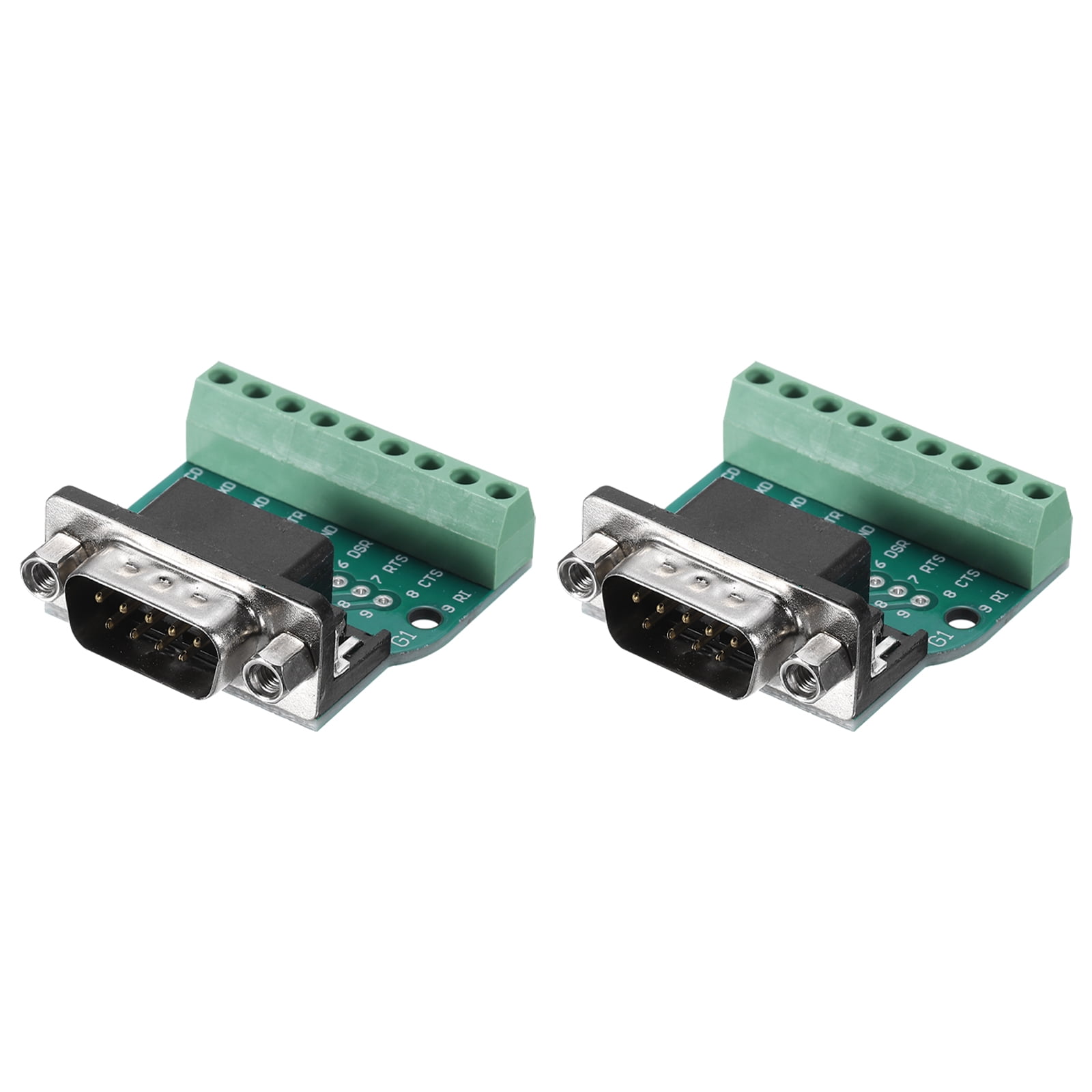 2pcs D-sub DB9 Connector Breakout Board 9 Pin 2 Row Male RS232 Serial ...