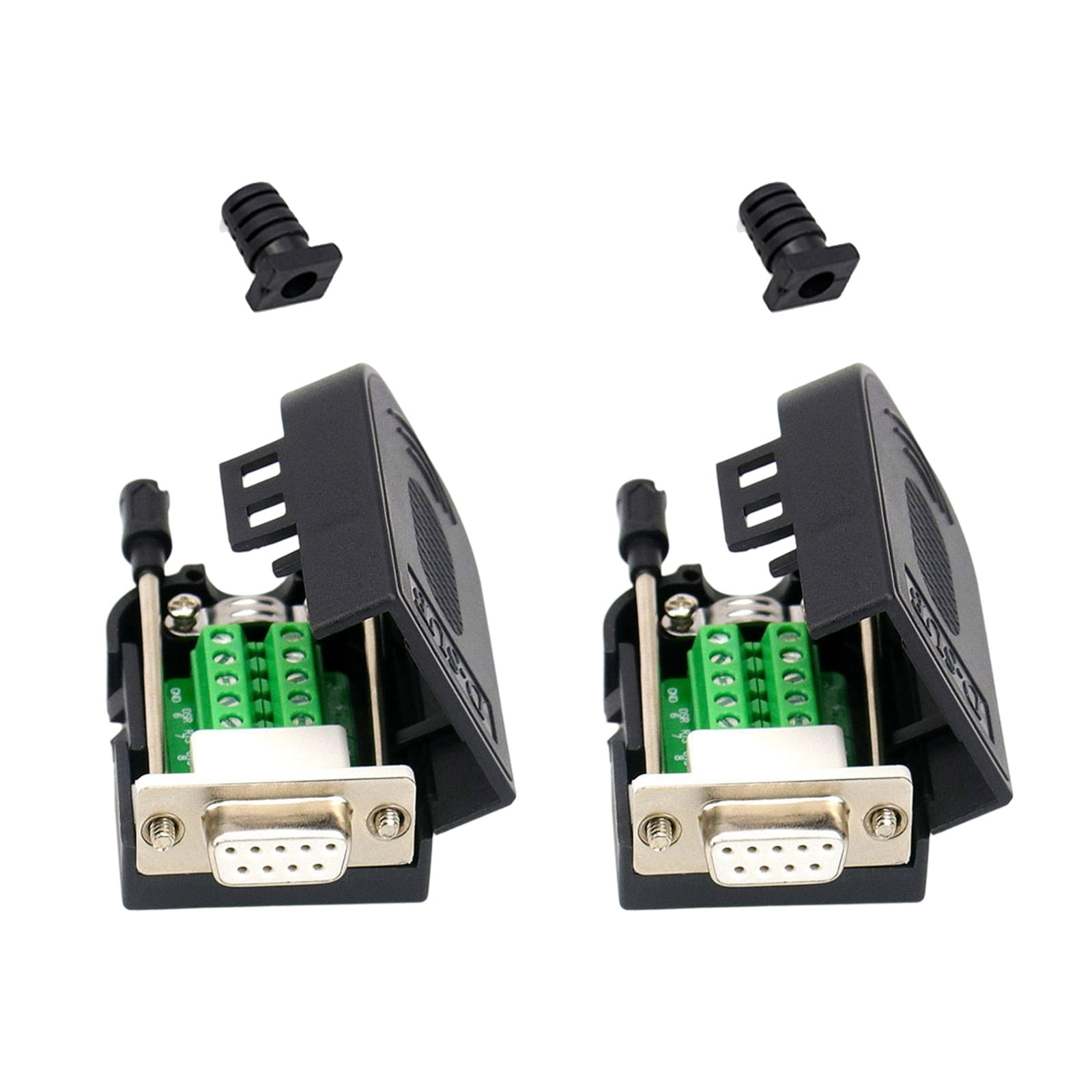 2pcs DB9pin Port Terminal Adapters 9Pin Male and Female Solderless ...