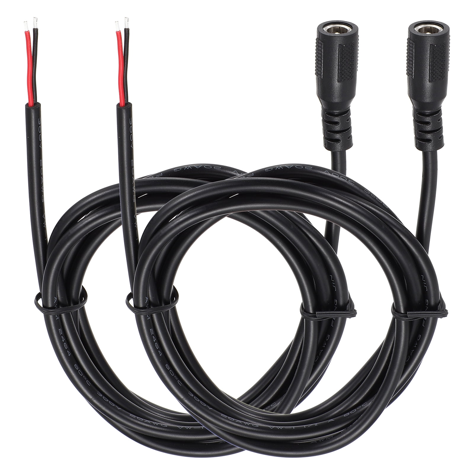 2pcs DC Power Pigtails Cable, 5.5mm x 2.1mm Female Barrel Plug ...