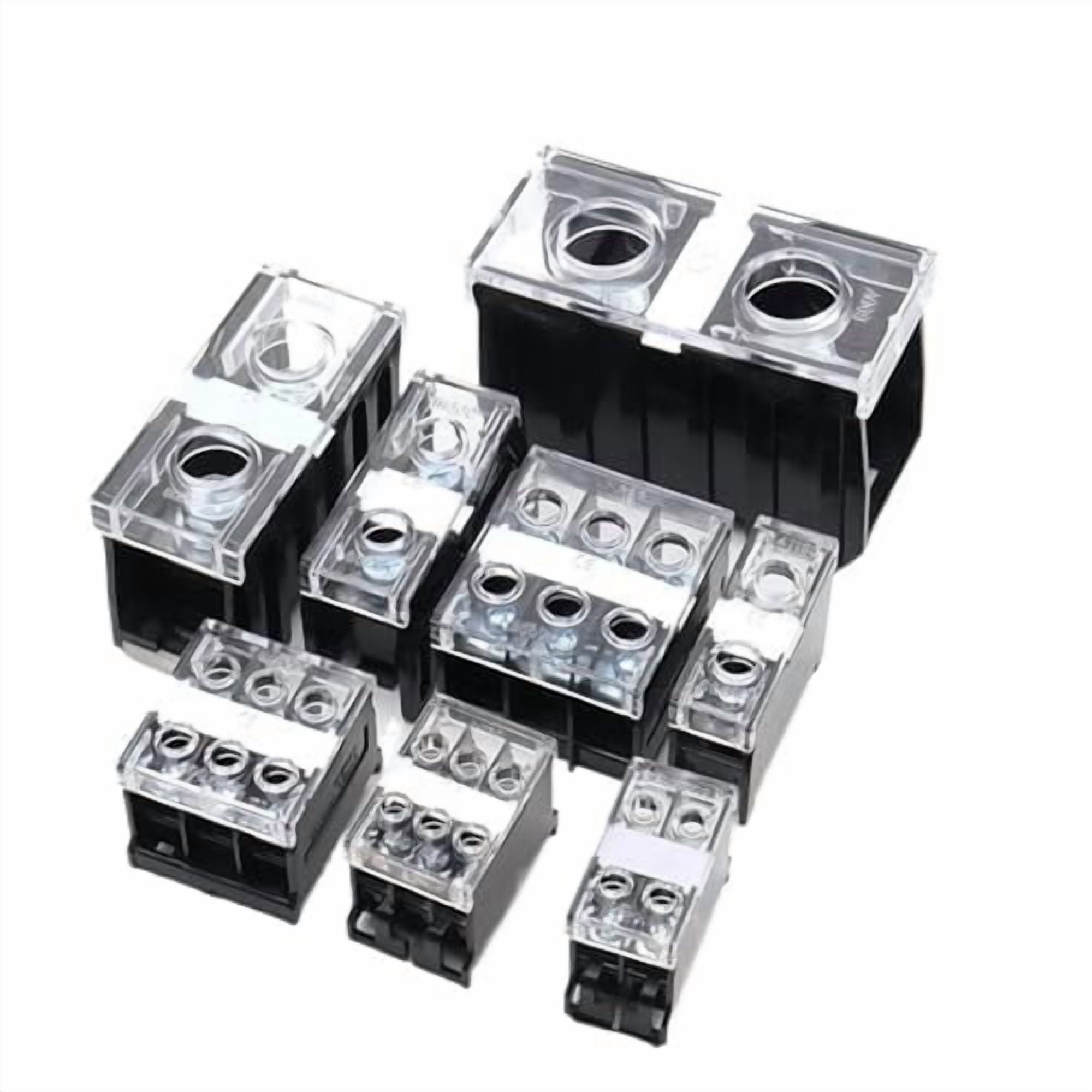 2pcs DIN Rail Terminal Block in Junction Box 600V 20/30/50/60/90/130/240A Split Type High ...