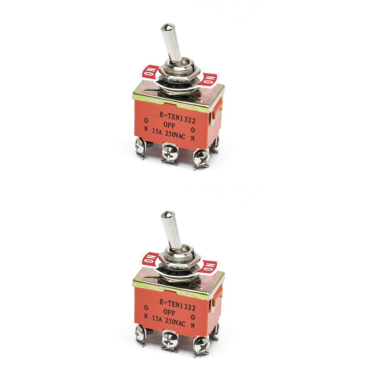 2pcs DPDT ON/OFF/ON 3 Position Toggle AC 250V 15A E-TEN1322 - Walmart.com
