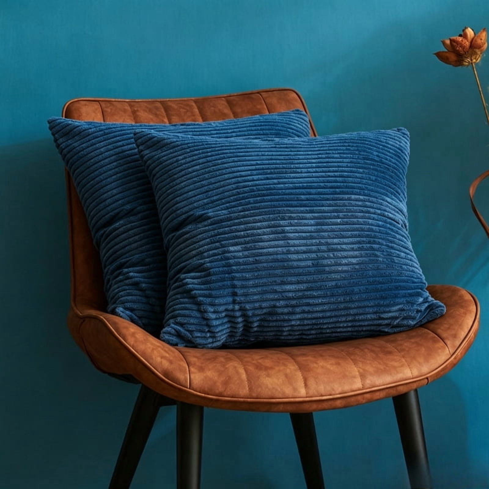 2pcs Decorative Corduroy Pillow Covers Soft Solid Cushion Covers ...