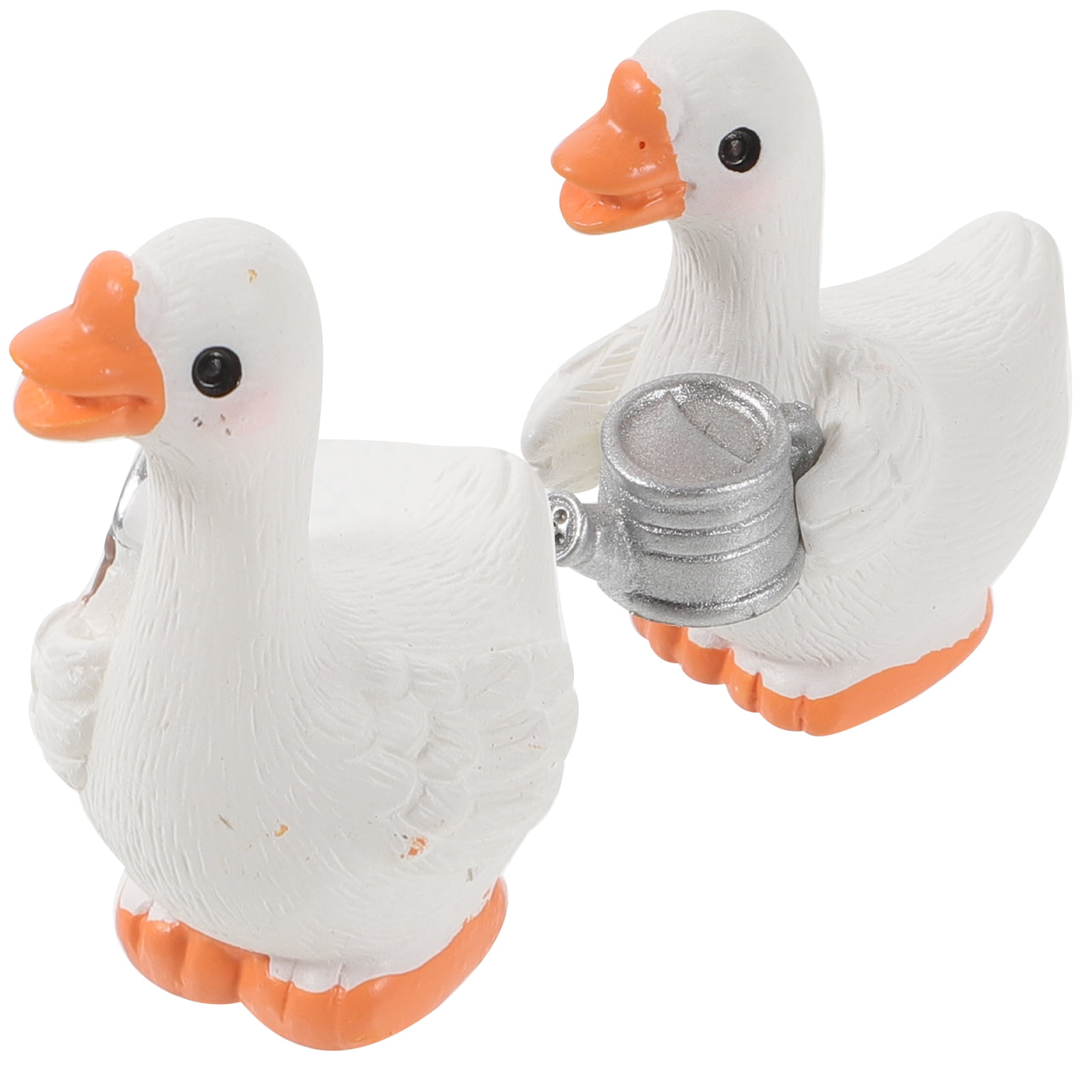2pcs Decorative Goose Figurine Resin Goose Statue Fake Goose Ornament ...