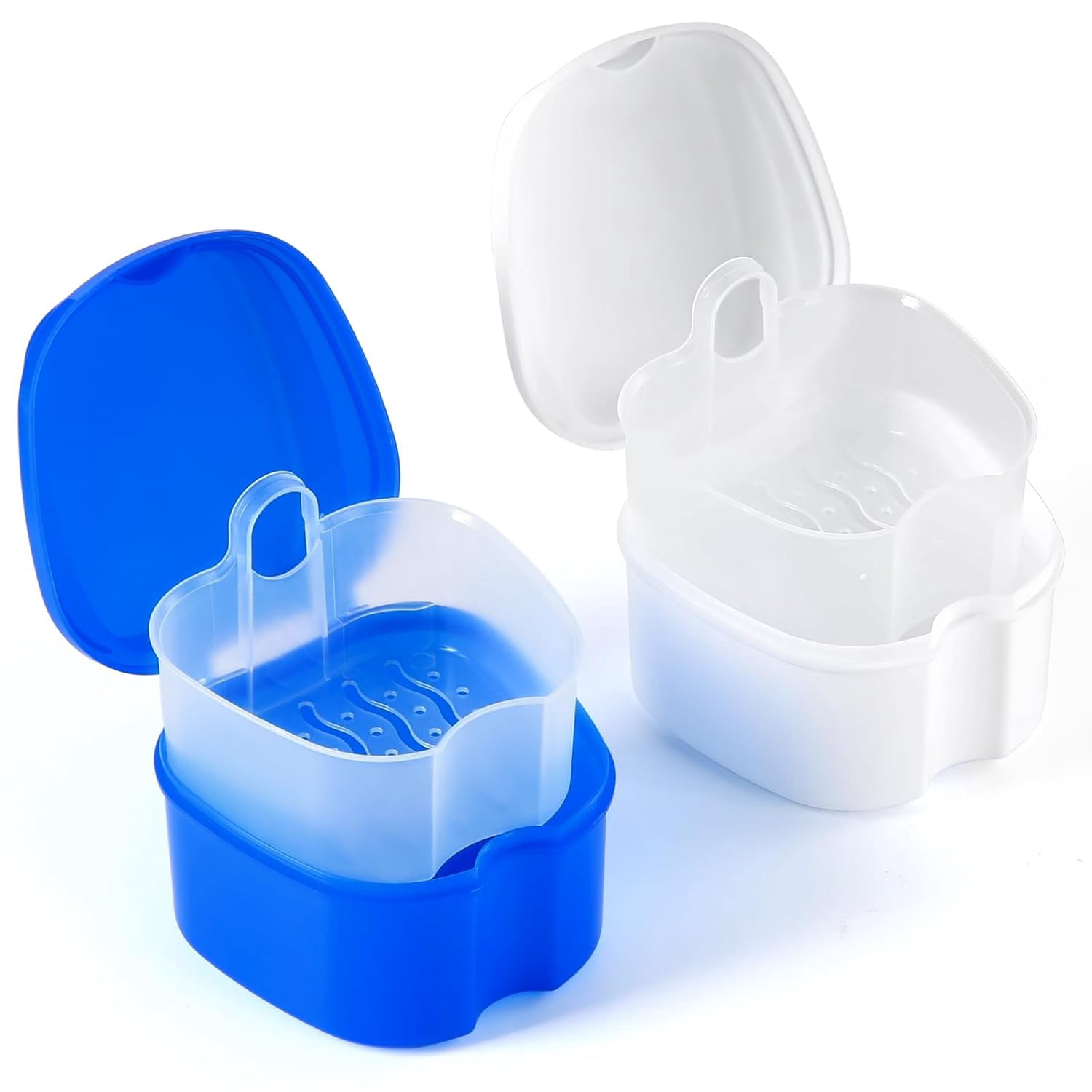 2pcs Denture Bath Case, Denture Cup for Soaking Dentures with Strainer ...